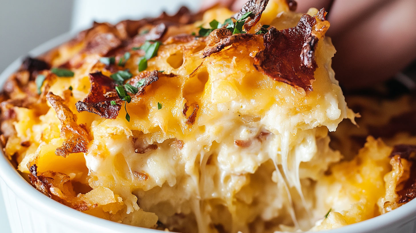 Deep-Dish Loaded Hash Brown Casserole - Tanya Recipes